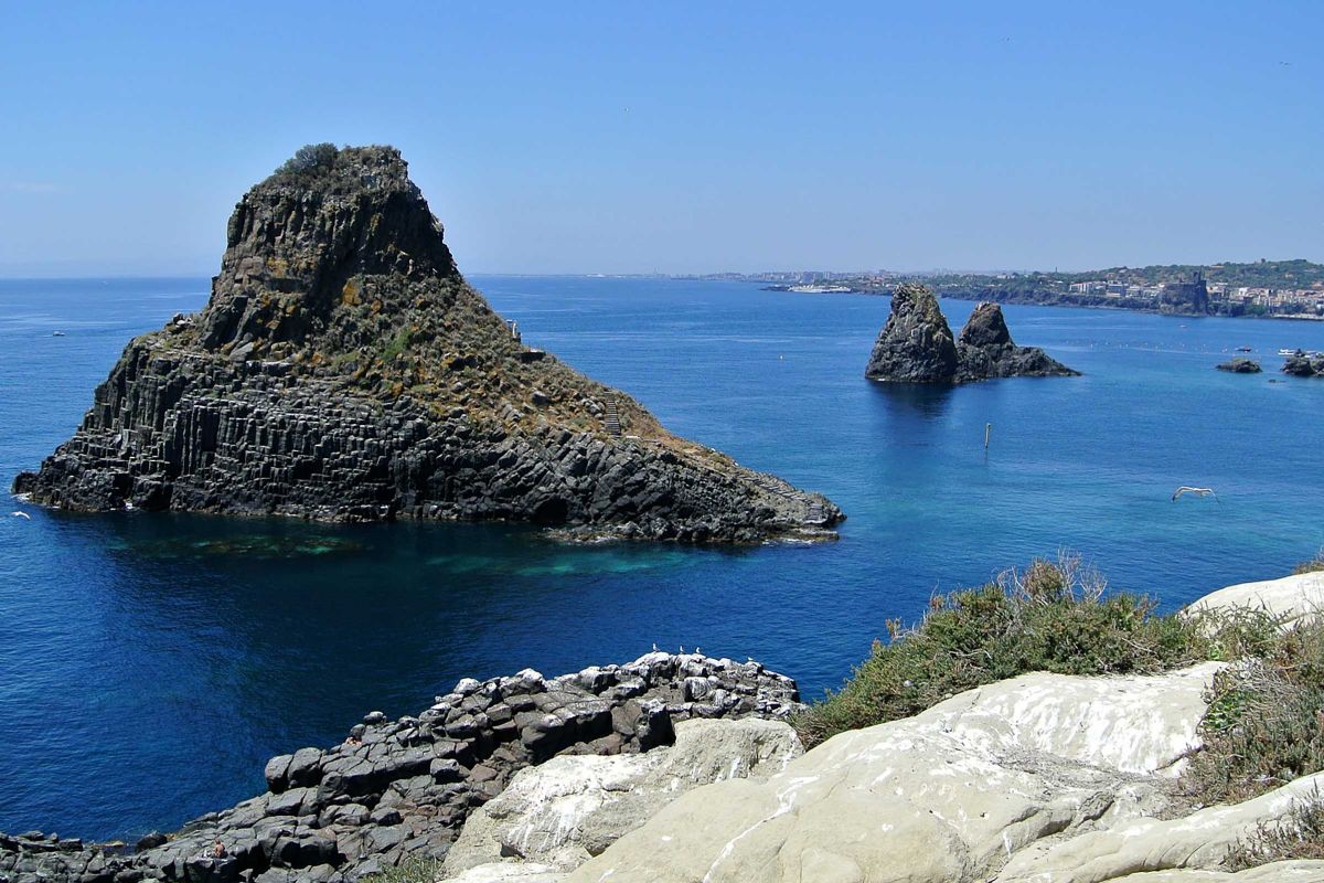 The Cyclops Islands in the territory of Acicastello in Sicily